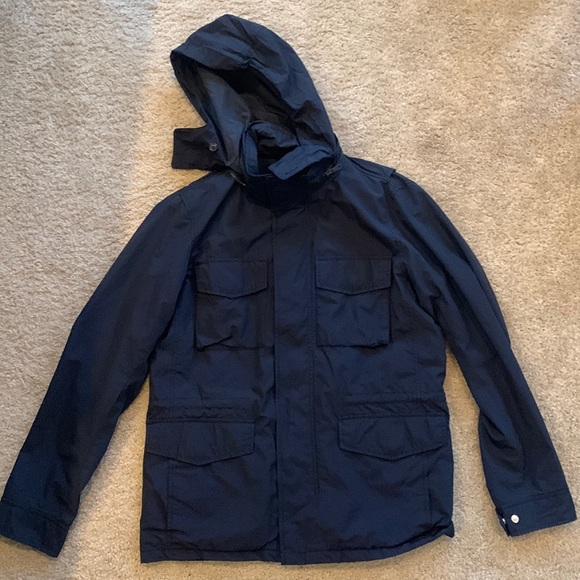 GAP | Jackets & Coats | Gap Navy Fatigue Utility Jacket With Hidden Hood | Poshmark